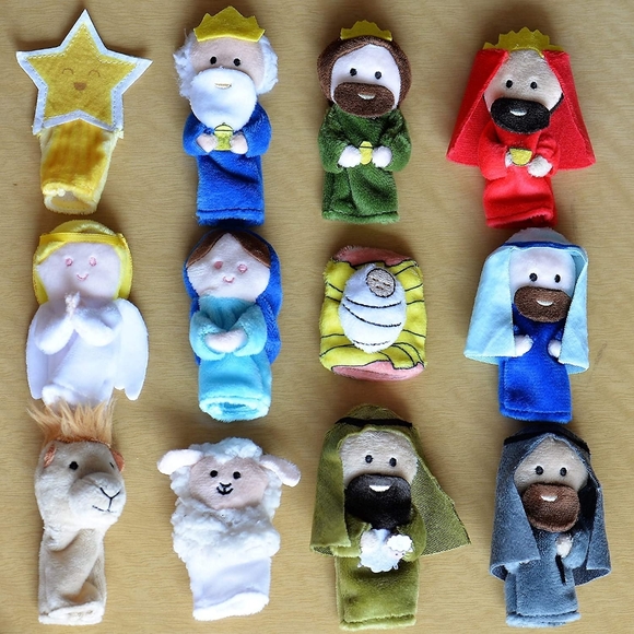 Toys | Finger Puppet Set 12 Pack Includes Storybook Birth Of Jesus ...